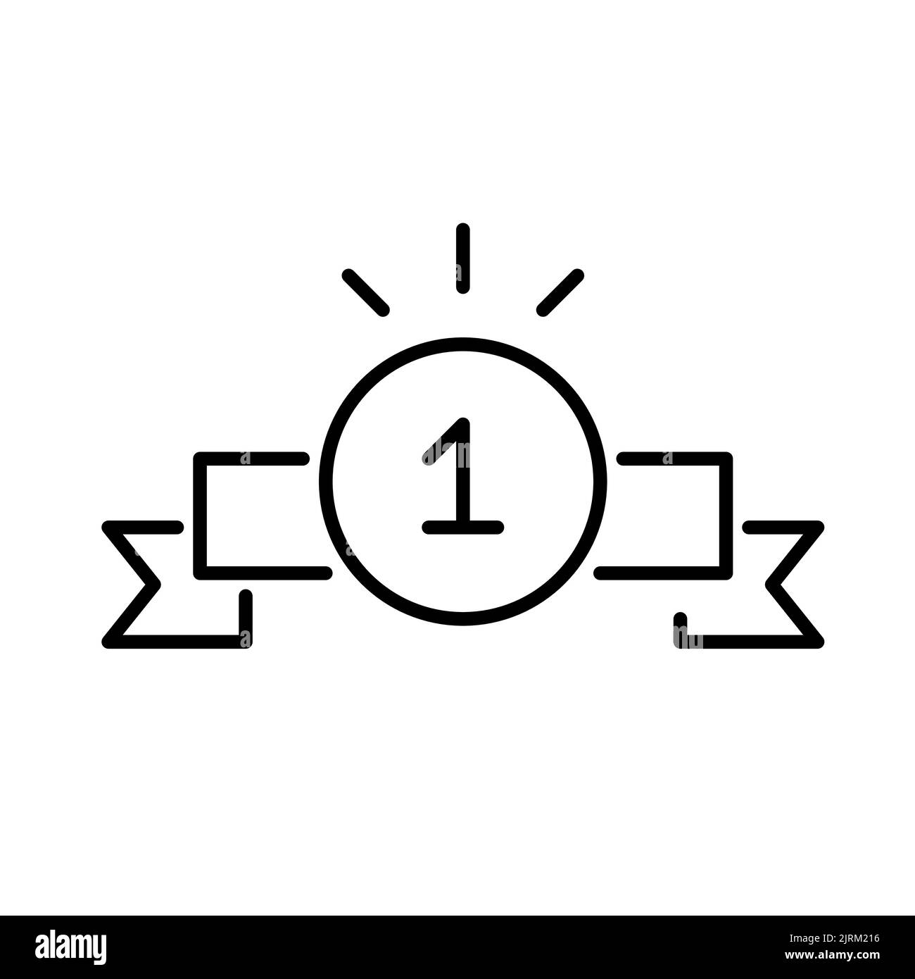 First place banner. Pixel perfect, editable stroke line icon Stock ...