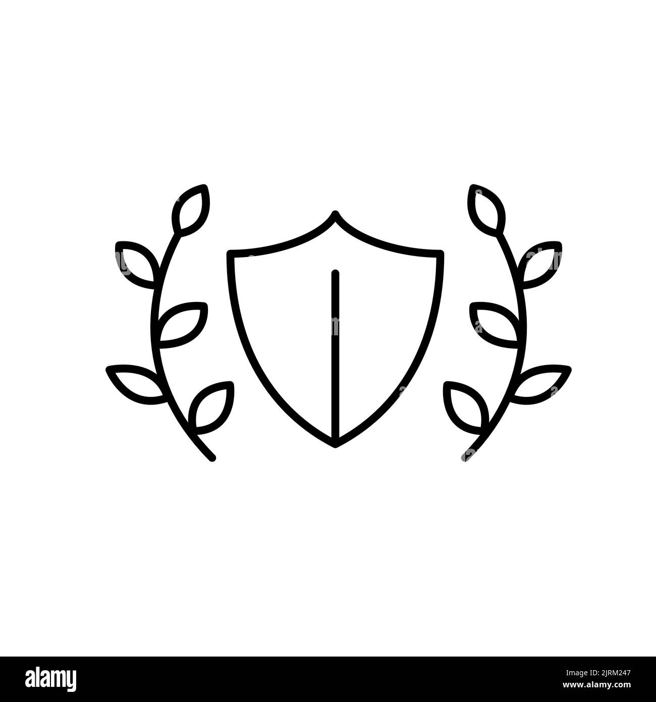Shield With Laurel Wreath Symbol Of Achievement Pixel Perfect