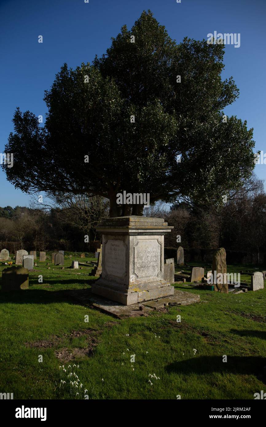 The tombstones in quiet rural graveyard Stock Photo - Alamy