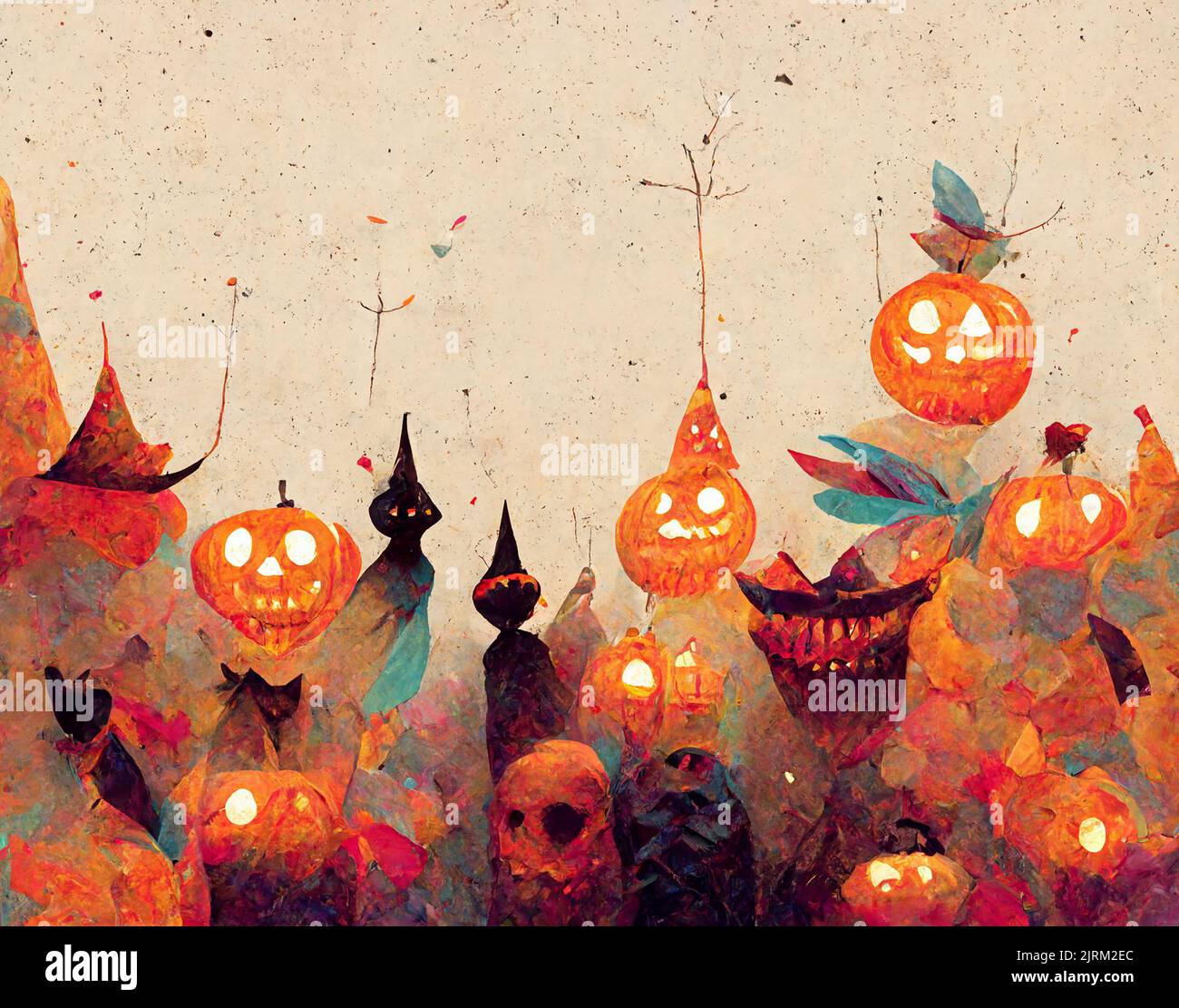 Halloween greeting card background. Spooky pumpkin in graveyard Stock ...