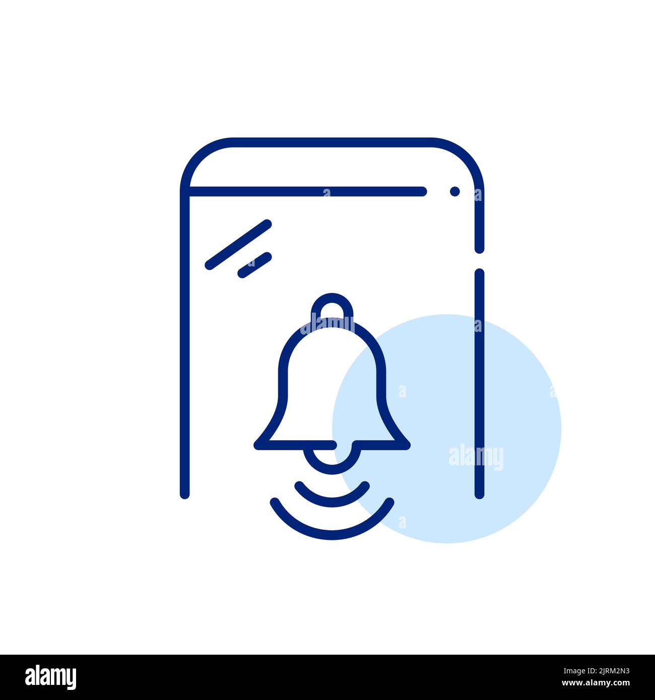 Notifications on smartphone on simple line art icon. Pixel perfect ...