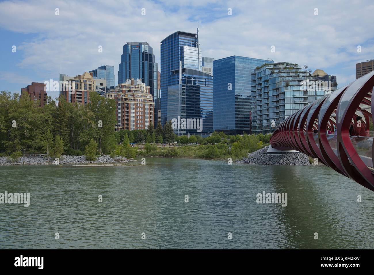 Peace bridge calgary skyline cityscape architecture hi-res stock ...