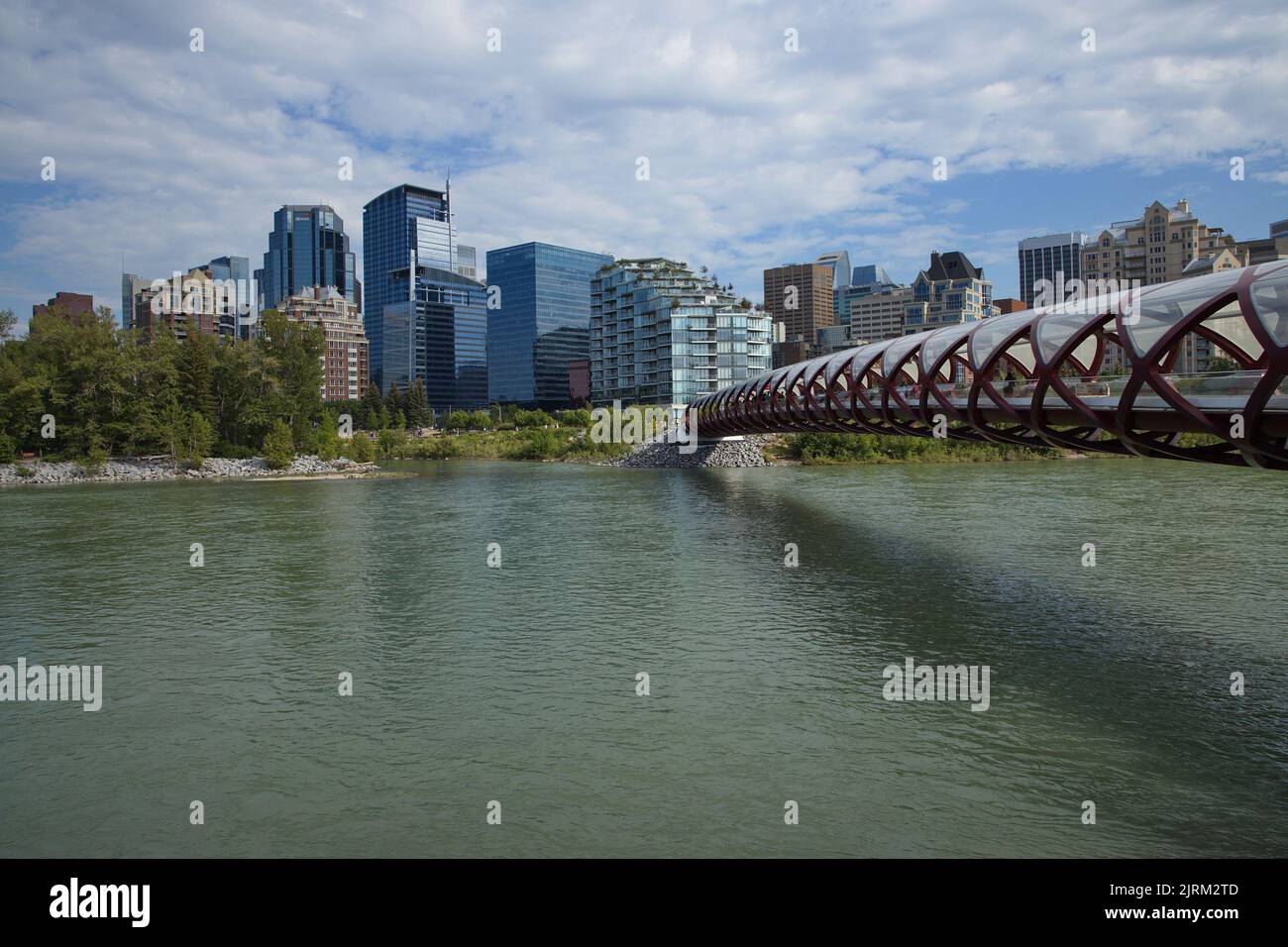 Peace bridge calgary skyline cityscape architecture hi-res stock ...