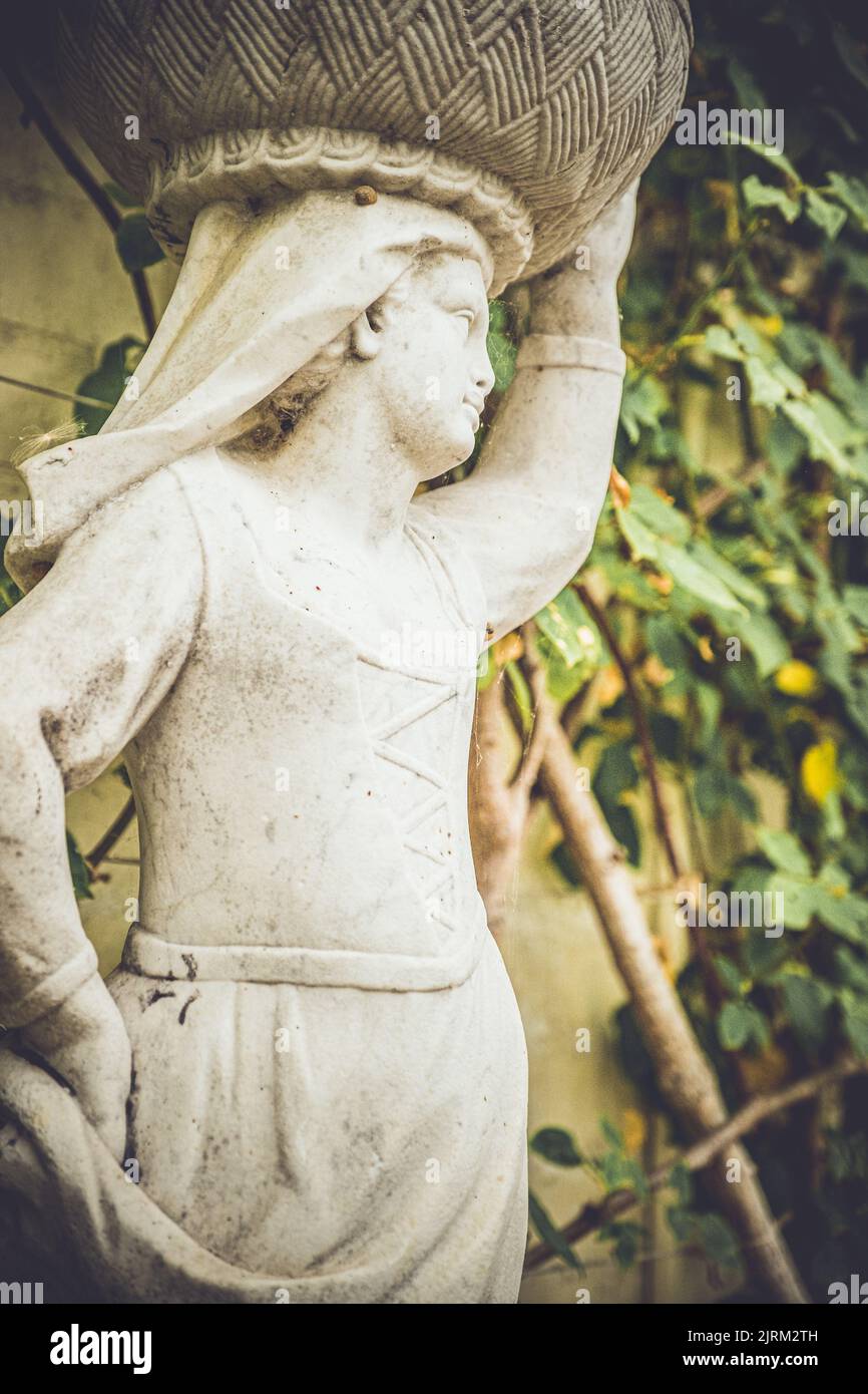 Statues in the glasshouse at Eythrope Gardens on the Waddesdon Manor ...