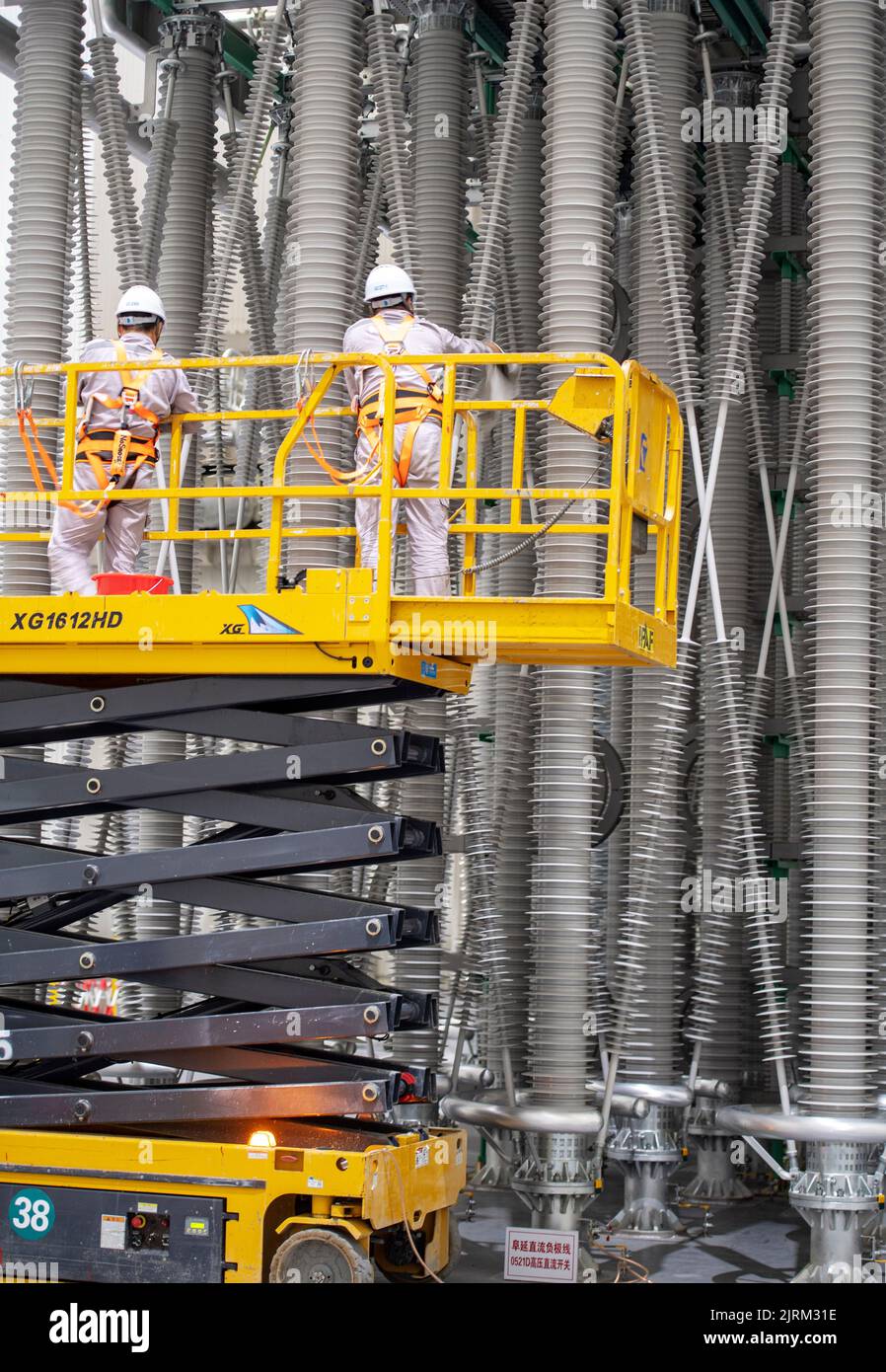 BEIJING, CHINA - AUGUST 25, 2022 - Maintenance workers check ...