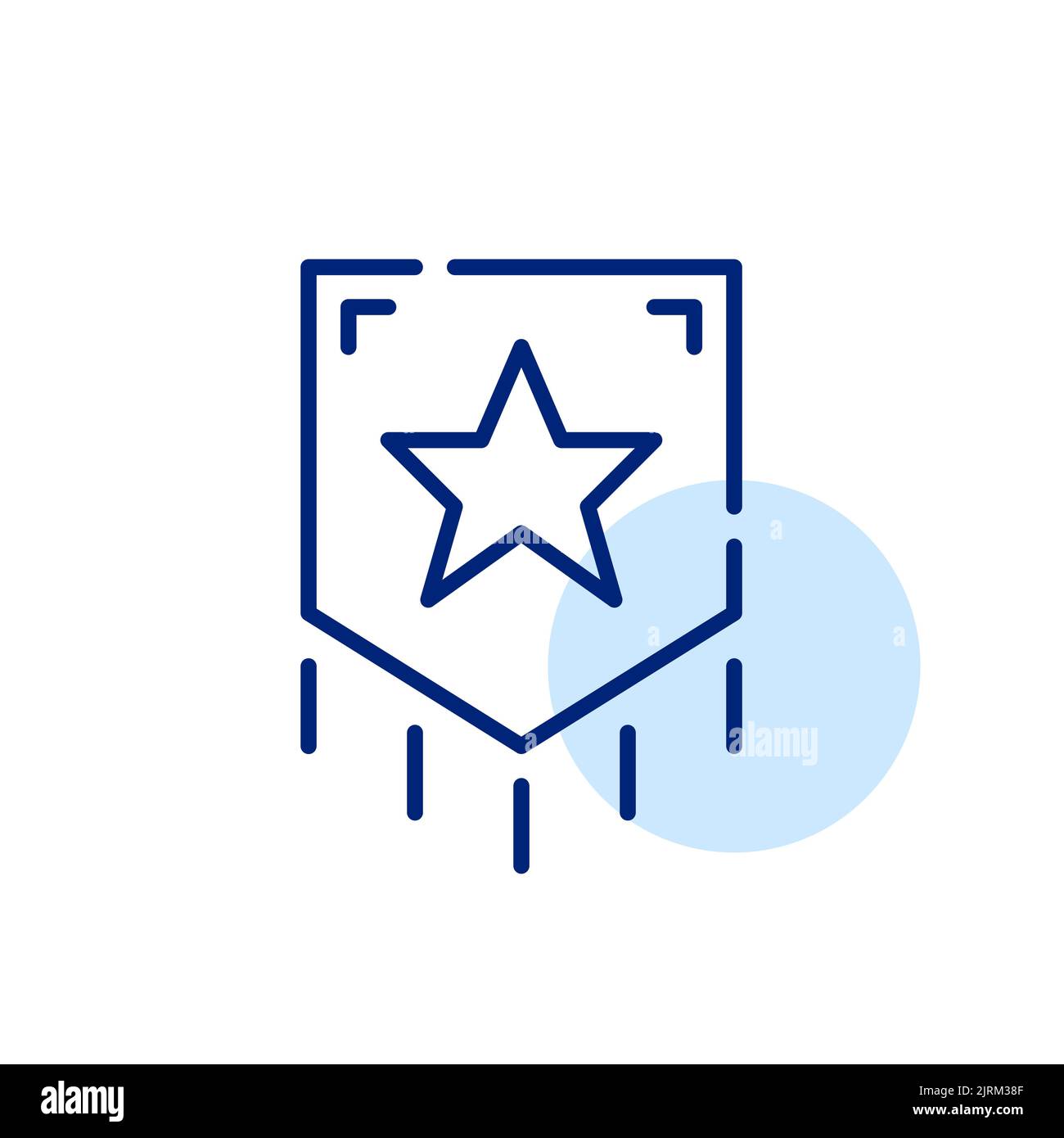 Banner with star. Pixel perfect, editable stroke line art icon Stock ...