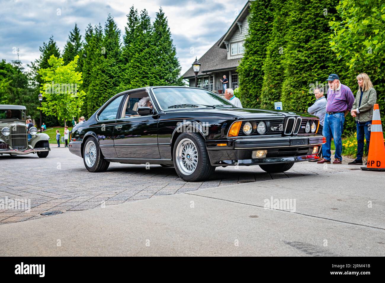 Highlands, NC - June 10, 2022: Low perspective front corner view of a ...