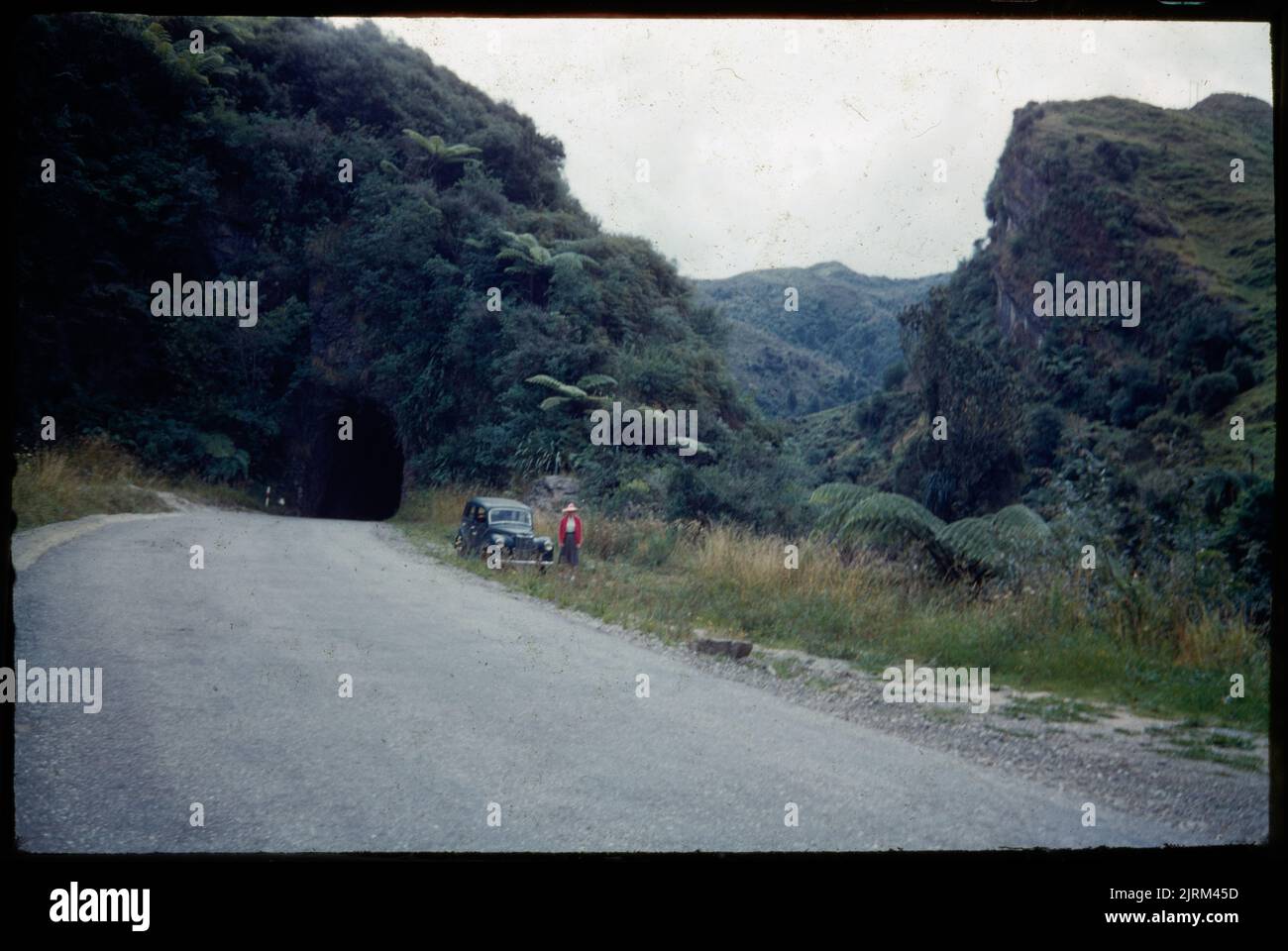 Road tunnel and narrow precipitous gorge on Awakino, c. 4 miles ...