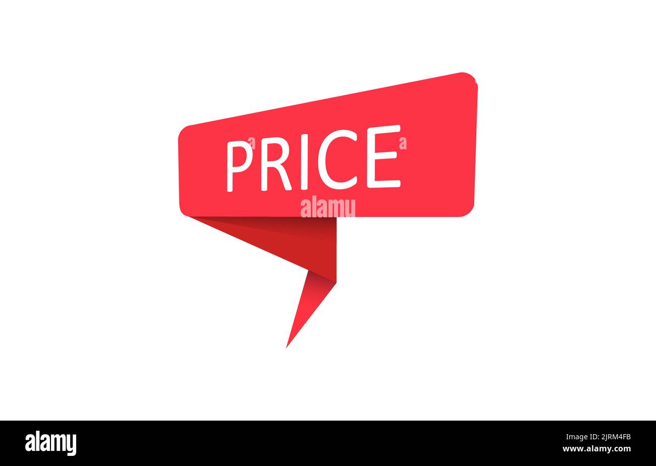 Price. A red banner, pointer, sticker, label or speech bubble for apps ...