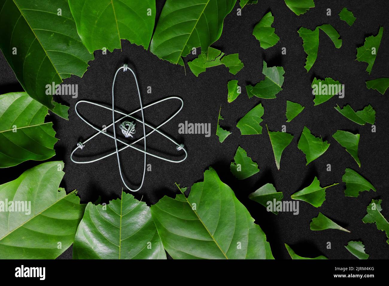 Nuclear power plant negative impact on environment concept. Atomic ...