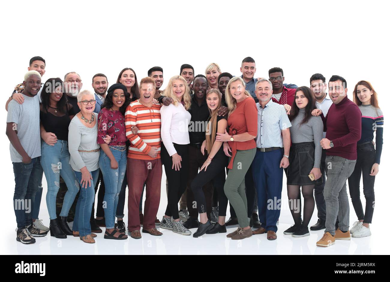 Large group of multiethnic cheerful people isolated Stock Photo - Alamy