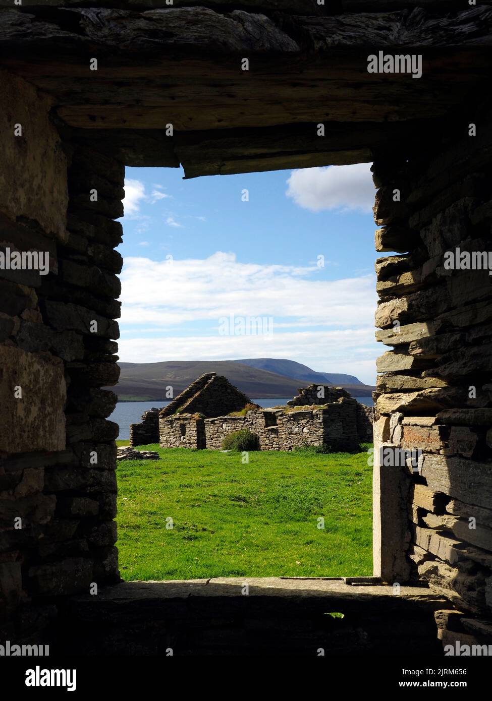 Window of abandoned house, Cava, Orkney, Scotland Stock Photo - Alamy