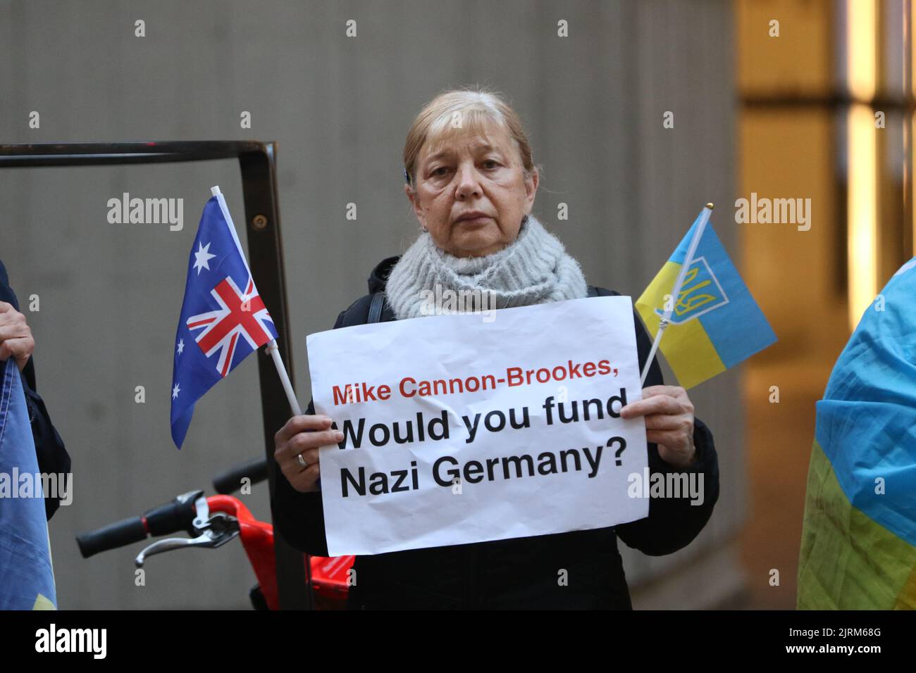 Sydney, Australia. 25th August 2022. Protest across from the Atlassian ...