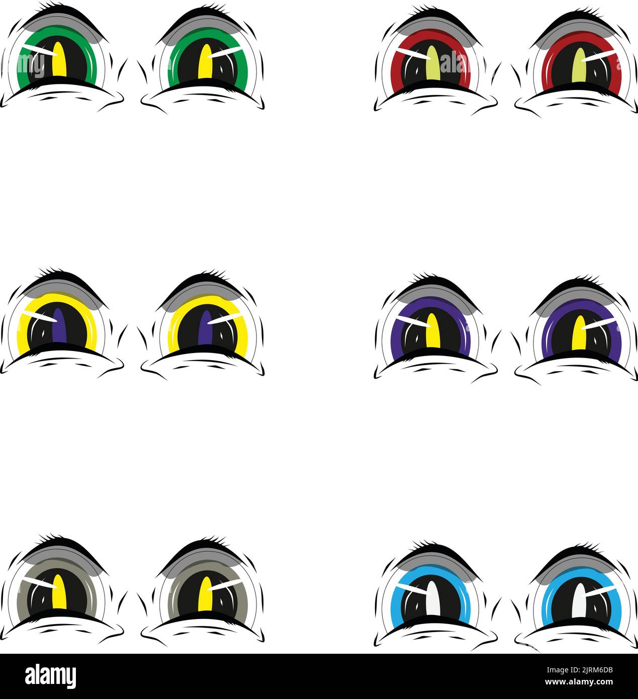 Cartoon beautiful eyes vector set. angry eyes of devil Stock Vector ...