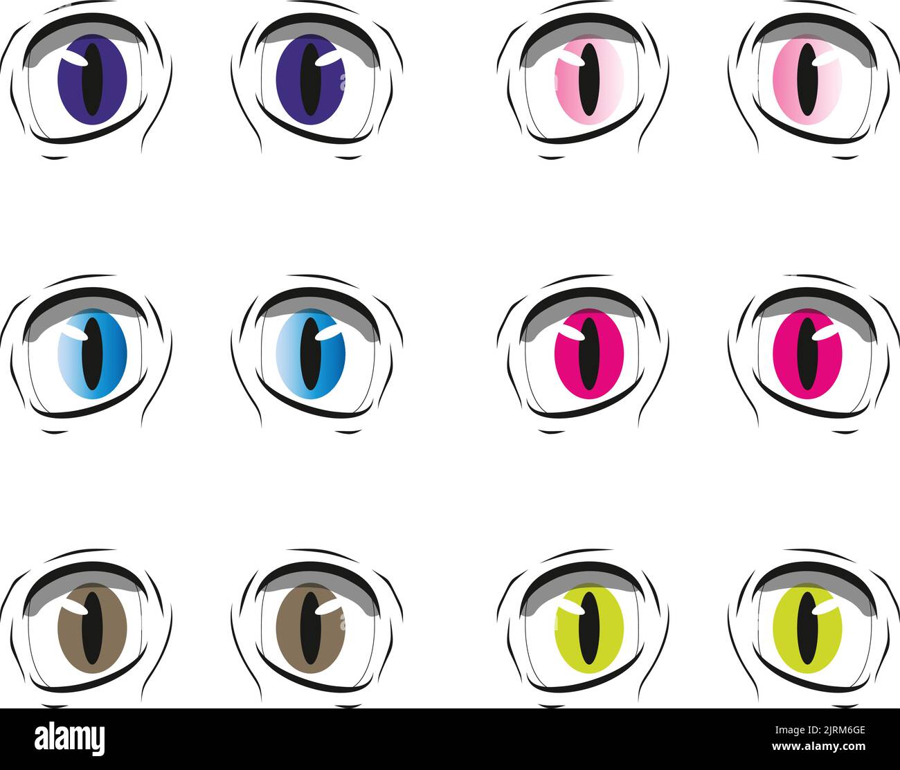 Cartoon scared happy black eyes Cut Out Stock Images & Pictures - Alamy