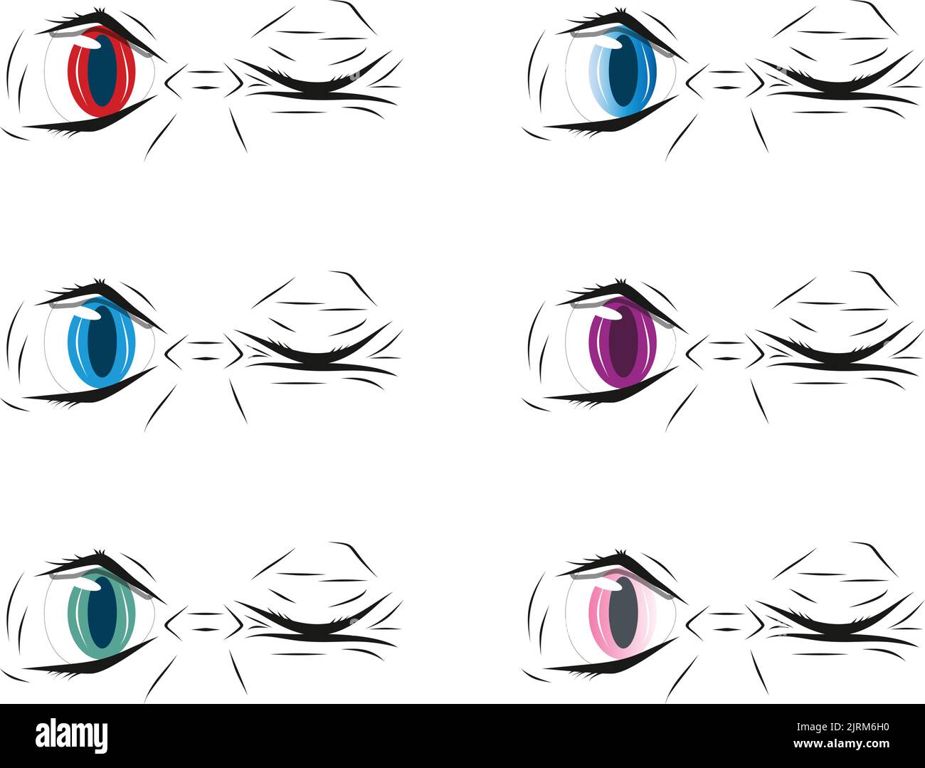 Cartoon beautiful eyes vector set. angry eyes of devil Stock Vector ...