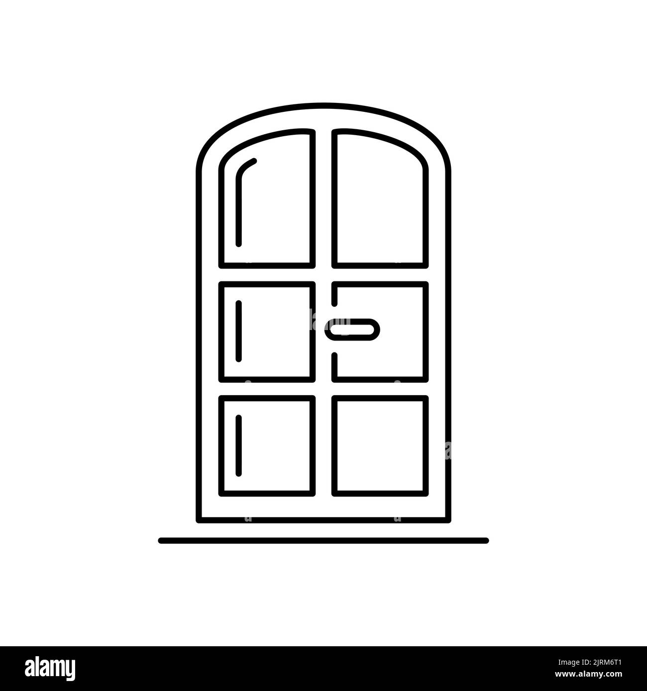 Round Windows icon, Linear style. Vector Architecture elements. Line ...