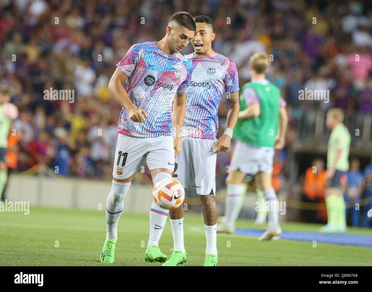 August 24, 2022, Rome, Spain: Ferran Torres of FC Barcelona warms up ...