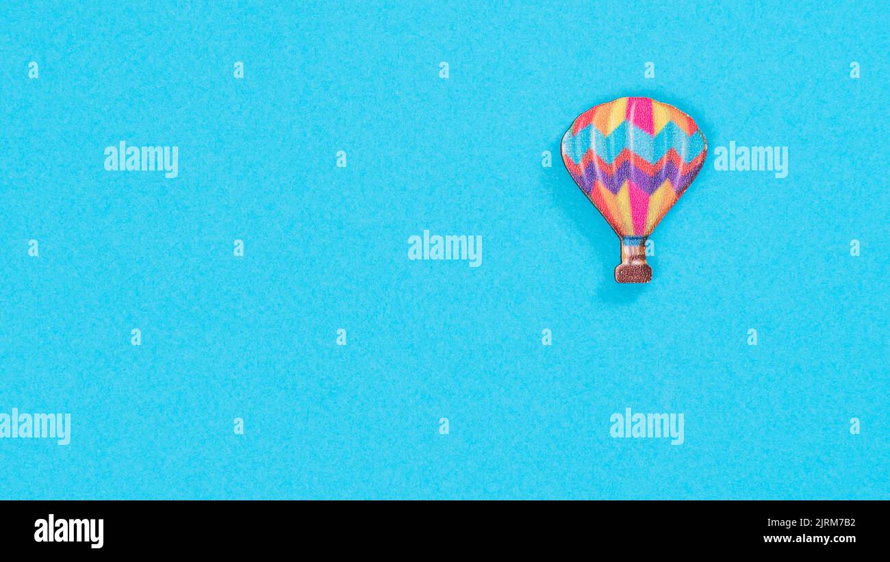 Collage - hot air balloon on a blue background with space for text ...