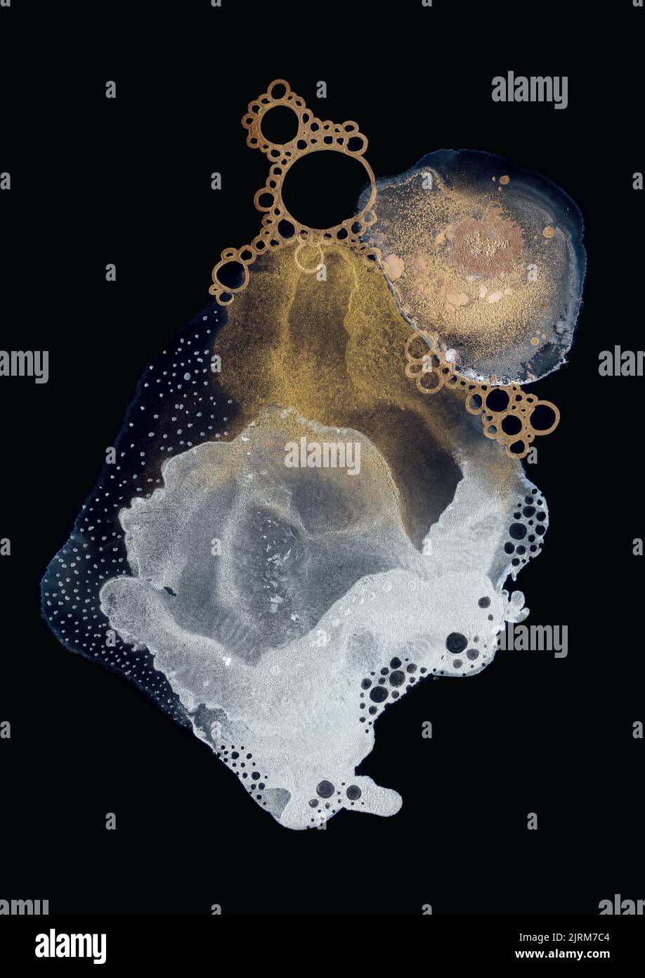 black, gold, white, copper, dark field microscopy inspired , Abstract ...