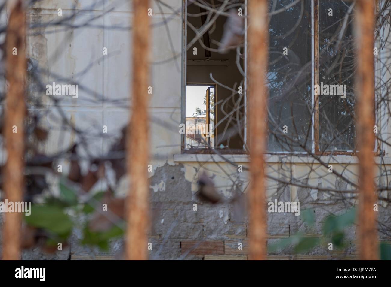 The abandoned city, ghost town, Varosha in Famagusta, North Cyprus. The ...