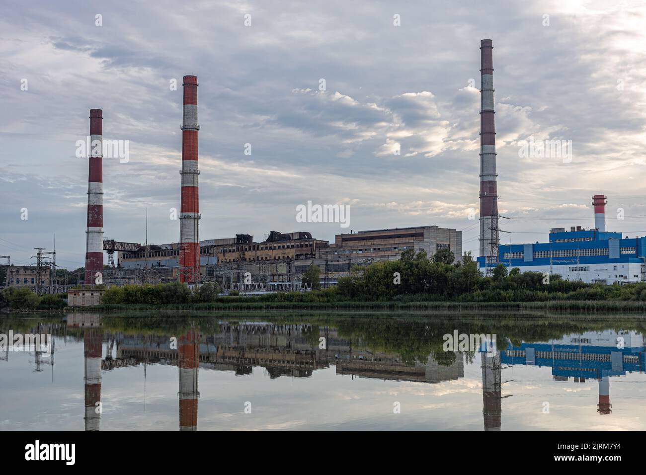 Novomoskovsk, Russia - August 14, 2022:old abandoned factory stands ...