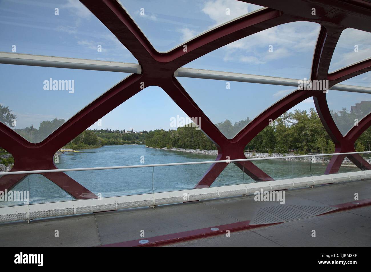 Peace Bridge over Bow River in Calgary,Alberta Province,Canada,North ...