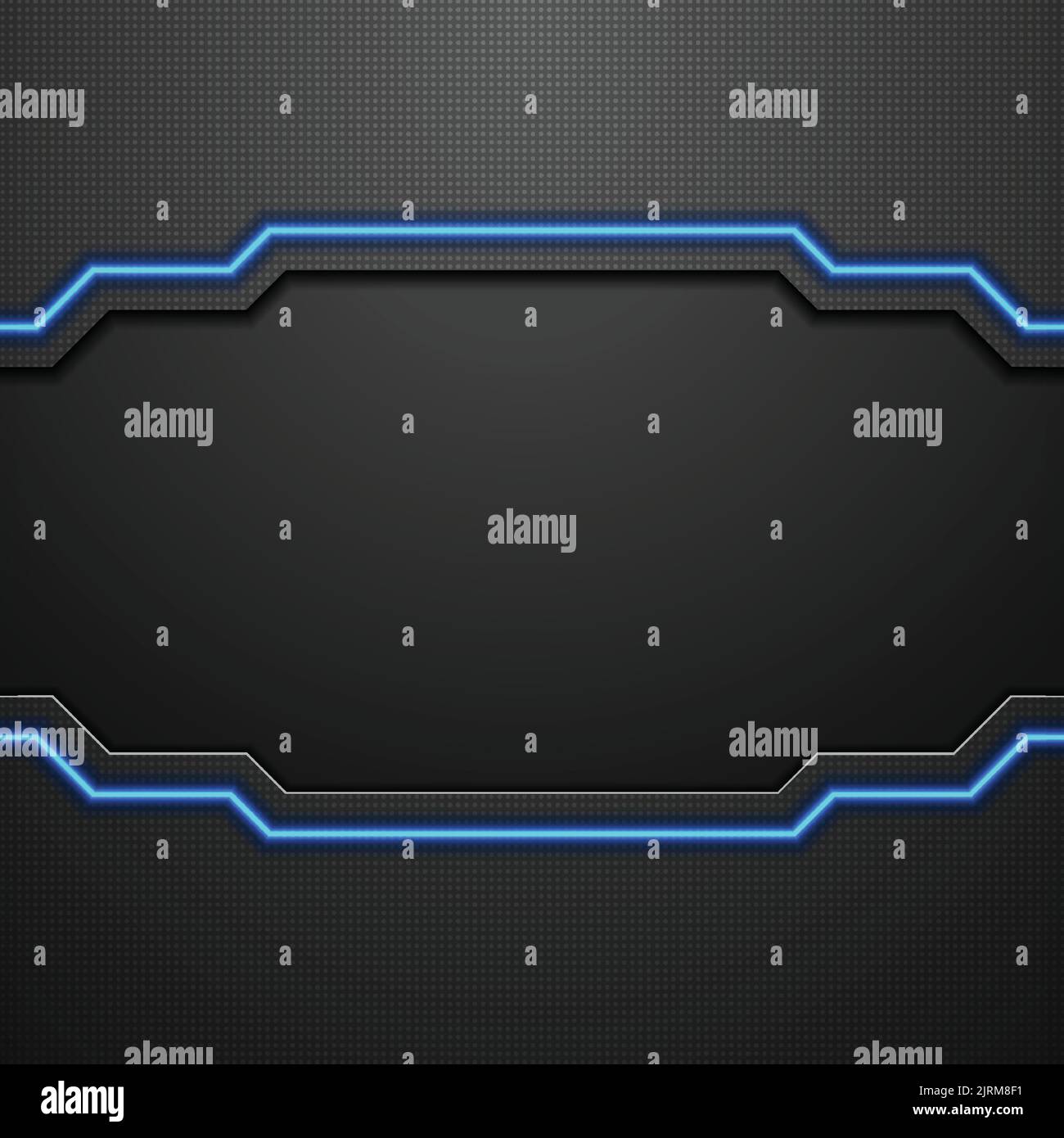 Black abstract technology background with blue neon light . Vector ...
