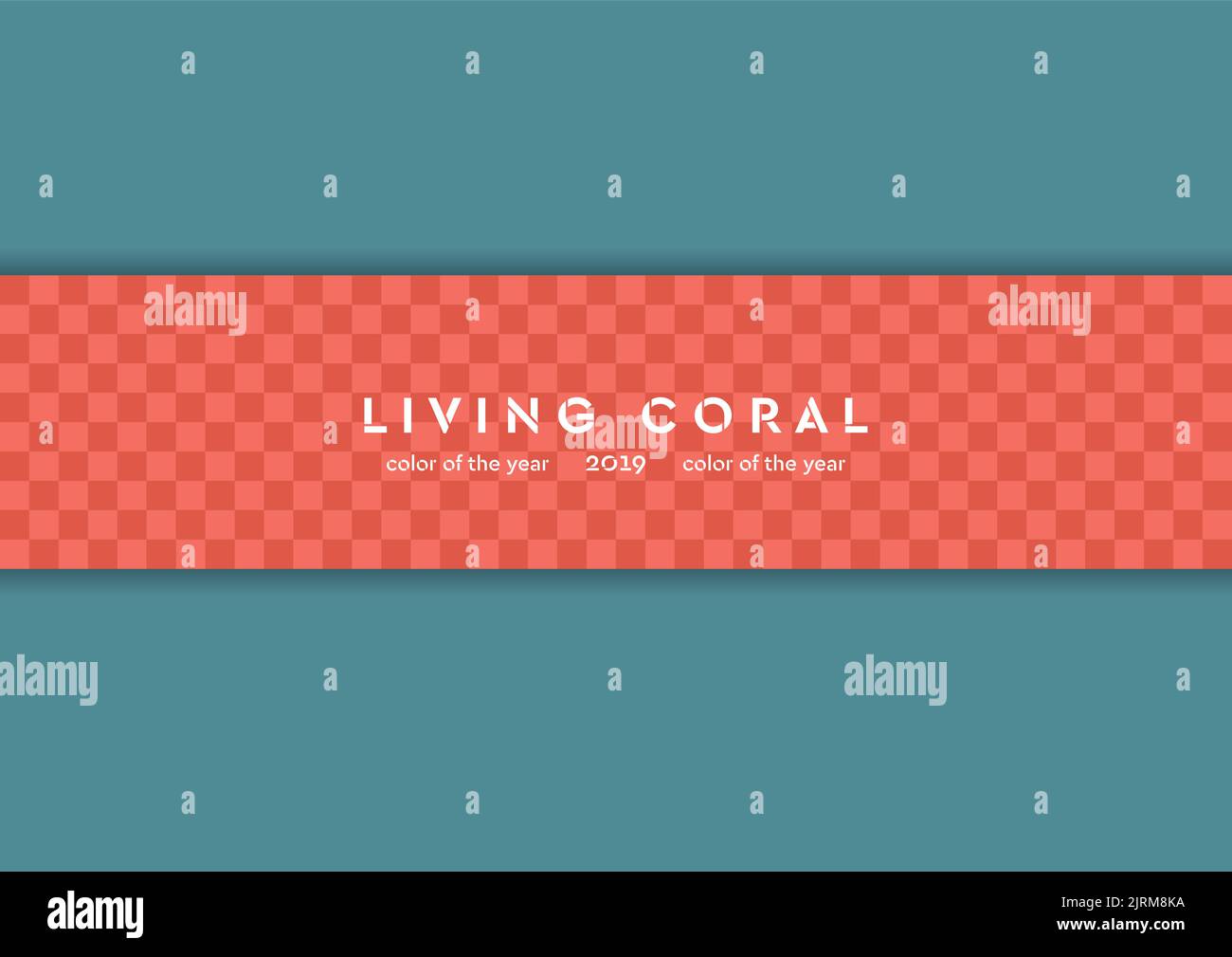 Chekered geometric background, living coral trendy 2019 color. Vector ...