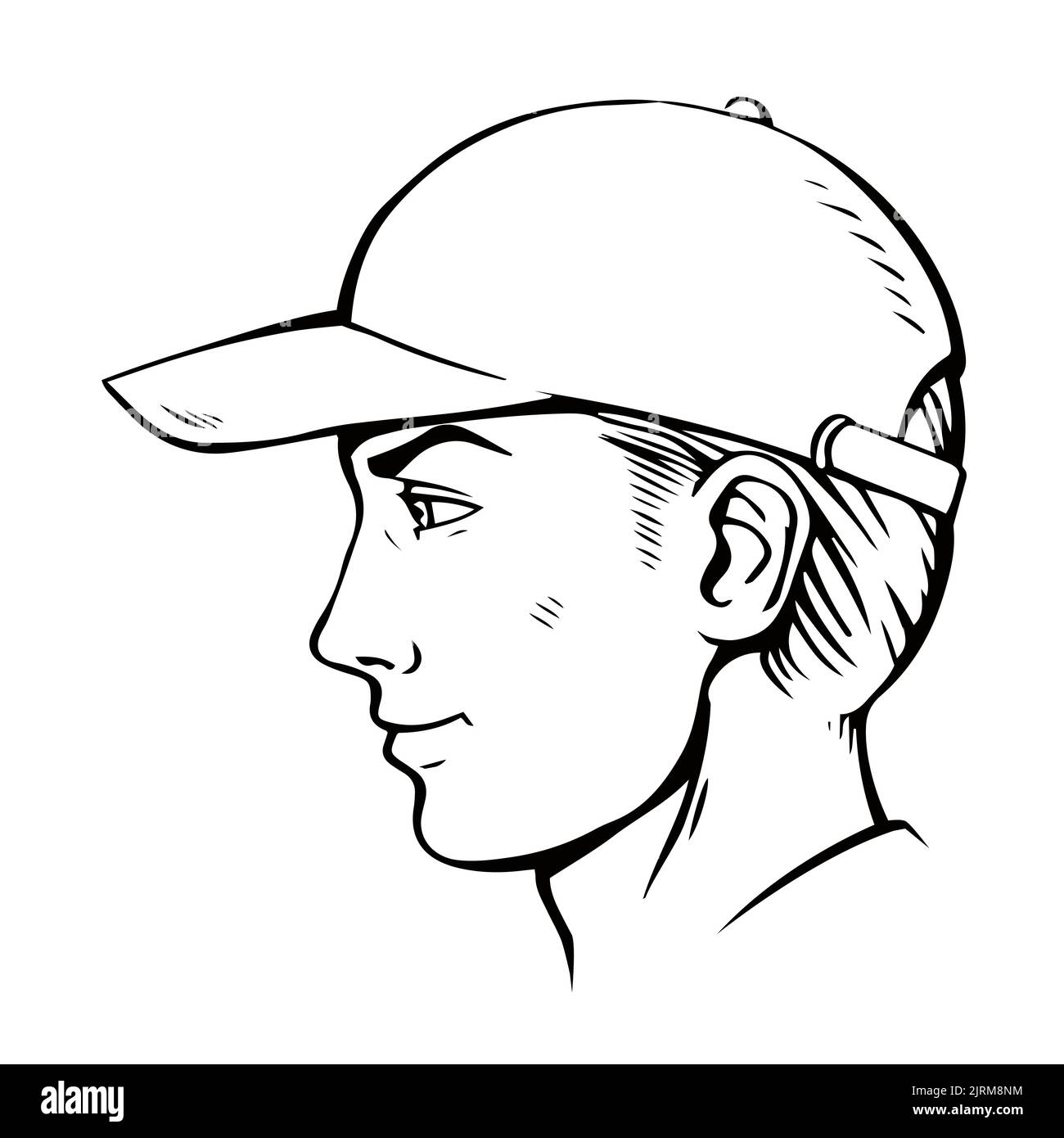 Man In Baseball Cap Drawing