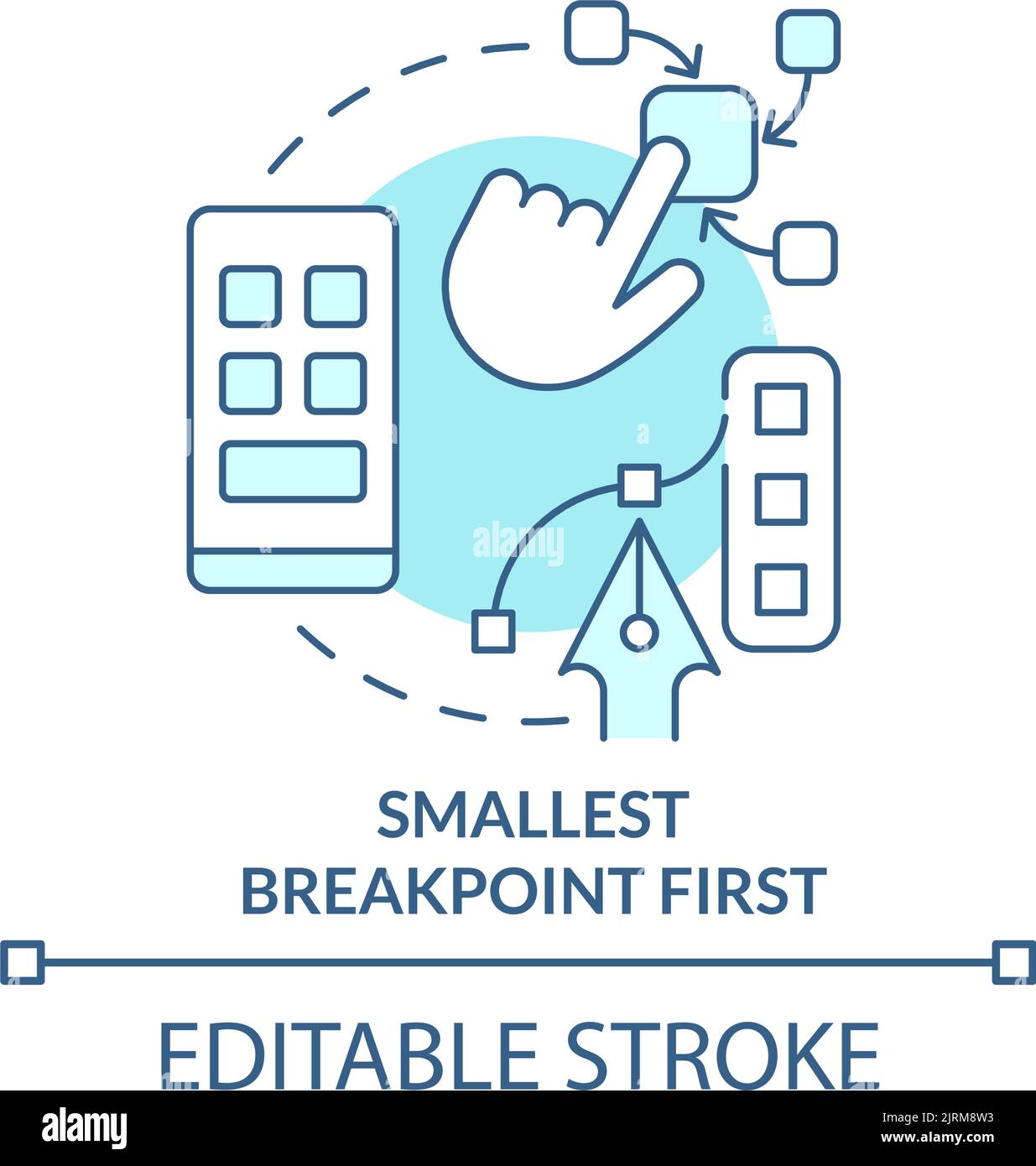 Smallest breakpoint first turquoise concept icon Stock Vector Image ...