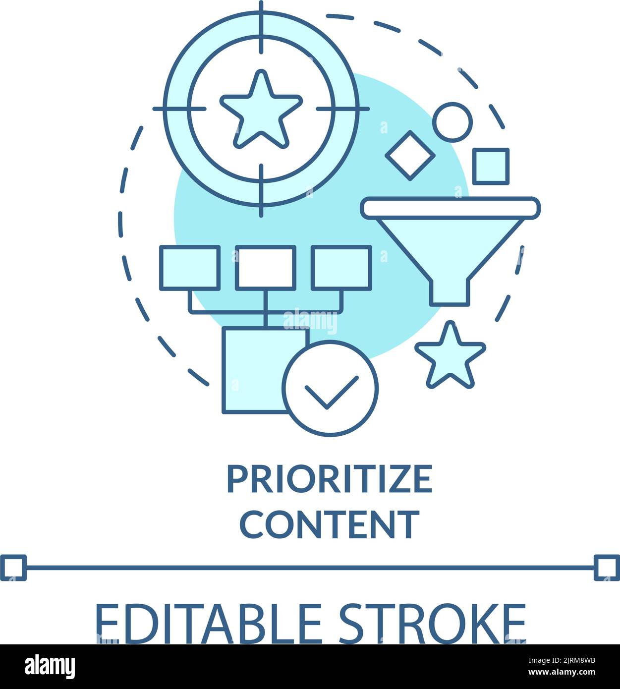 Prioritize content turquoise concept icon Stock Vector Image & Art - Alamy