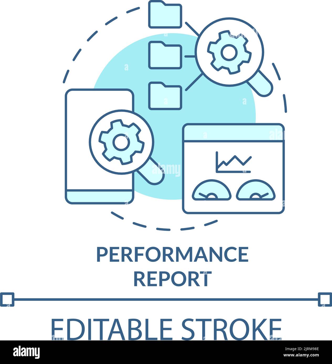 Performance report turquoise concept icon Stock Vector Image & Art - Alamy