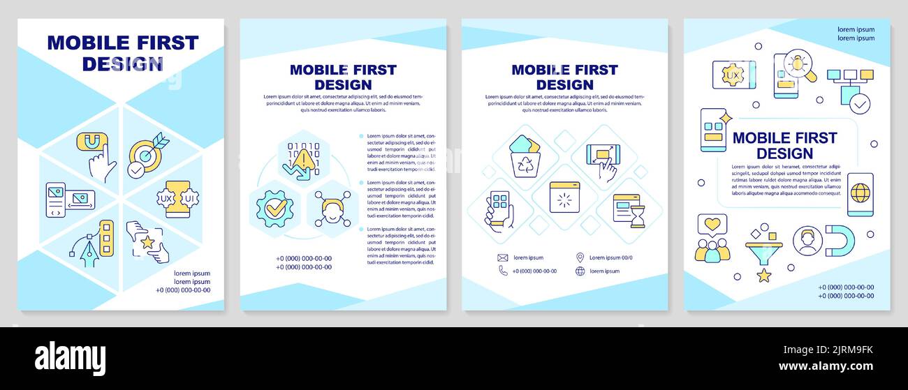 Mobile first design turquoise brochure template Stock Vector Image ...