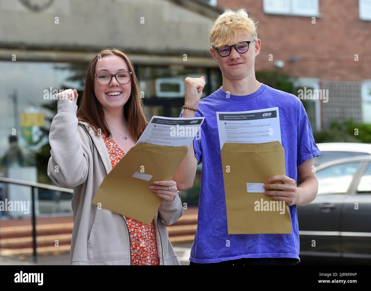 PIXELATION BY PA PICTURE DESK Abbey Traynor and Ben Aiken, pupils at ...