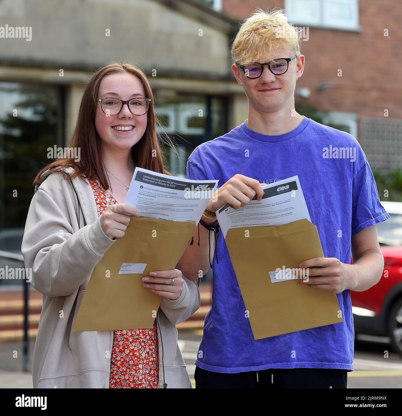 PIXELATION BY PA PICTURE DESK Abbey Traynor and Ben Aiken, pupils at ...