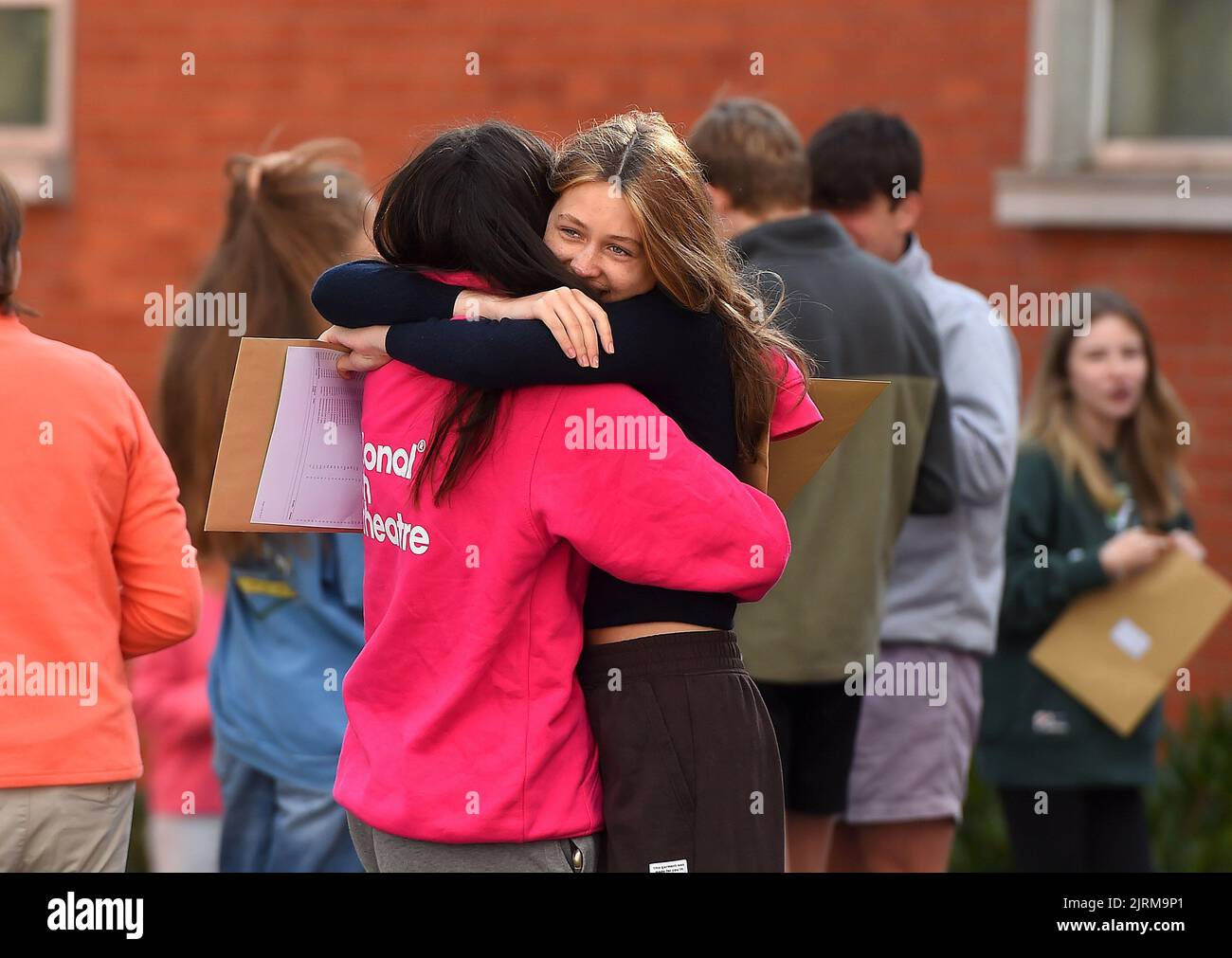 Pupils at Sullivan Upper School in Holywood, Co Down celebrate after ...