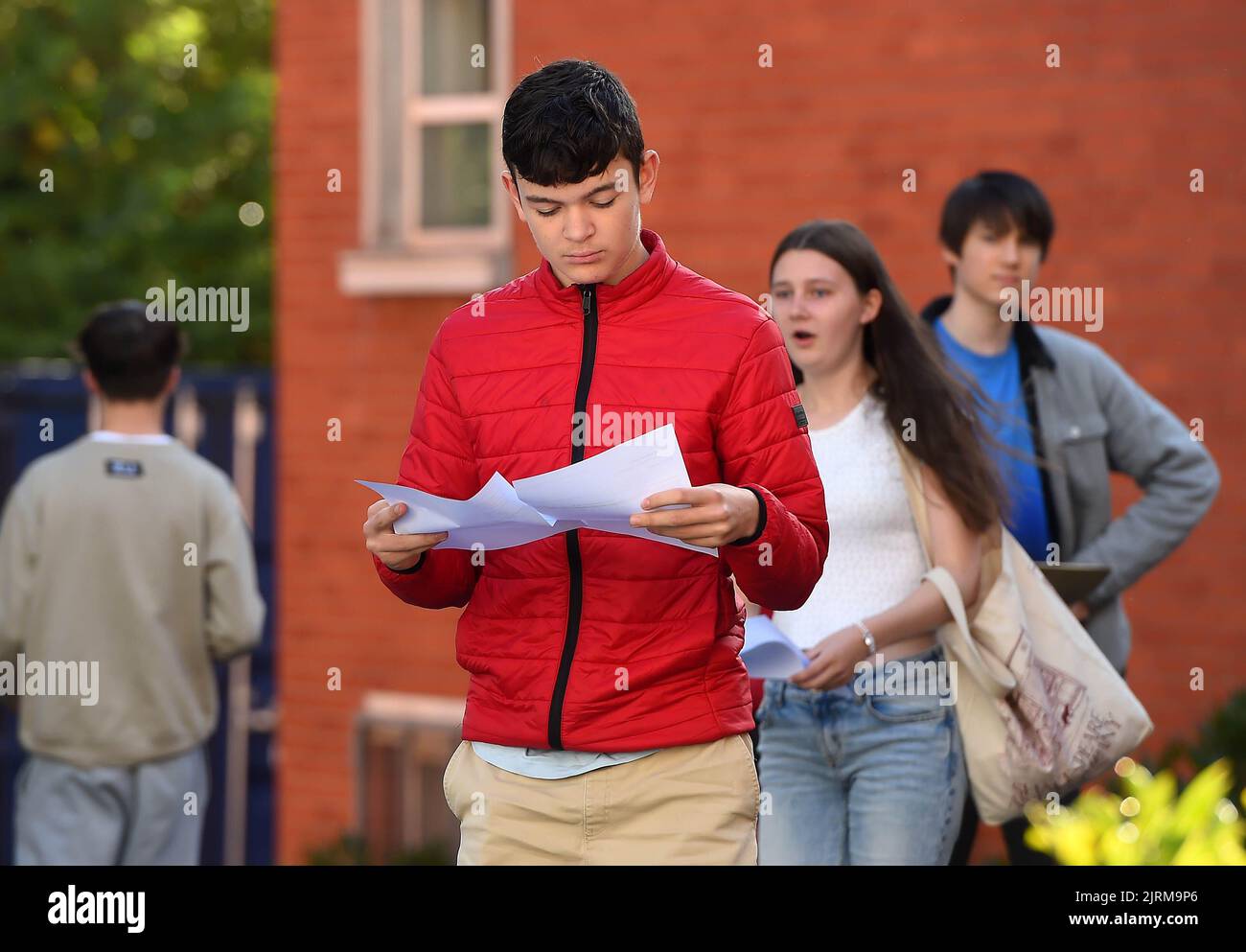 Pupils at Sullivan Upper School in Holywood, Co Down celebrate after ...