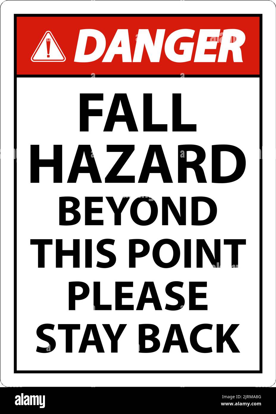 Danger Fall Hazard Beyond This Point Sign On White Background Stock ...