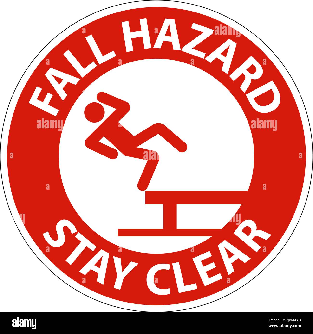 Danger Fall Hazard Stay Clear Sign On White Background Stock Vector ...