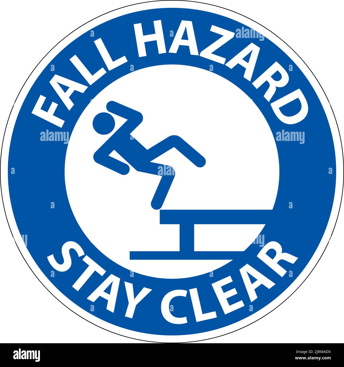 Notice Fall Hazard Stay Clear Sign On White Background Stock Vector ...