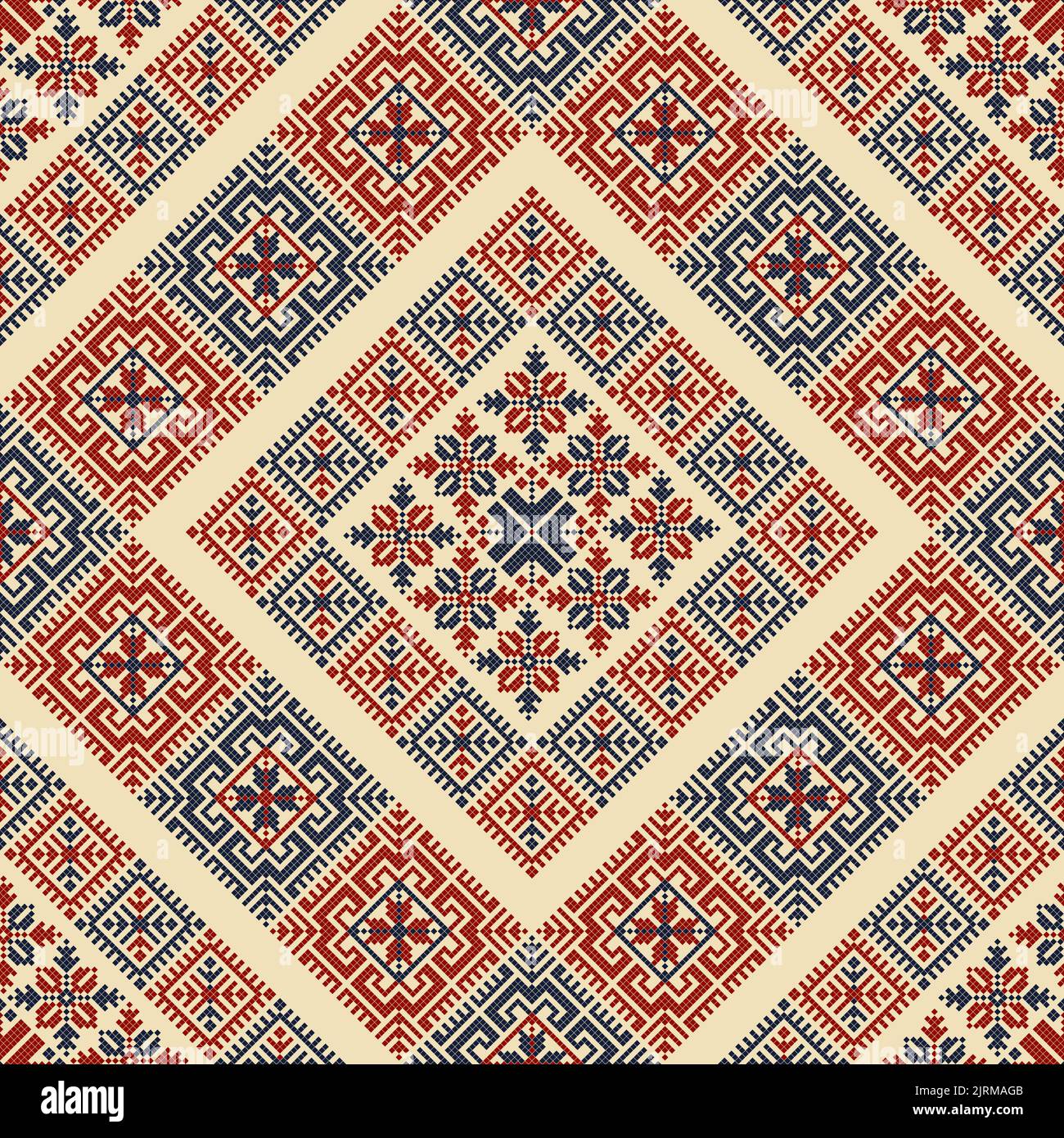 Embroidery Tatreez pattern, Palestinian fashion vector ornament Stock ...