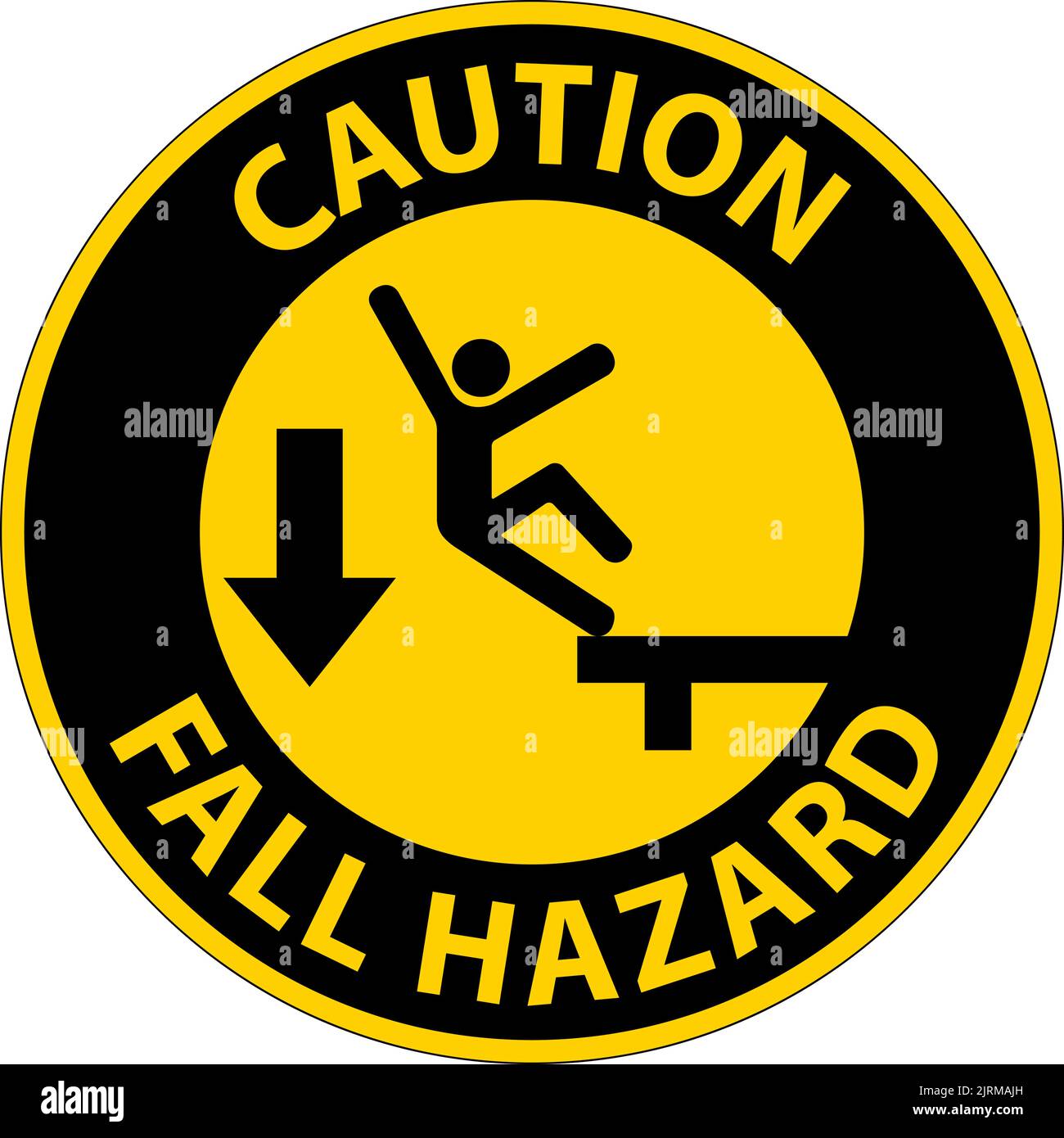 Caution Do Not Cross Without Fall Protection Sign On White Background ...