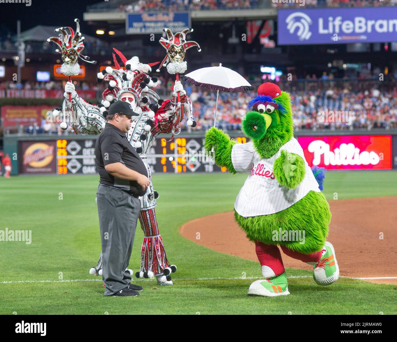 Philadelphia, United States. 24th Aug, 2022. WMMR's Jacky Bam Bam wears ...