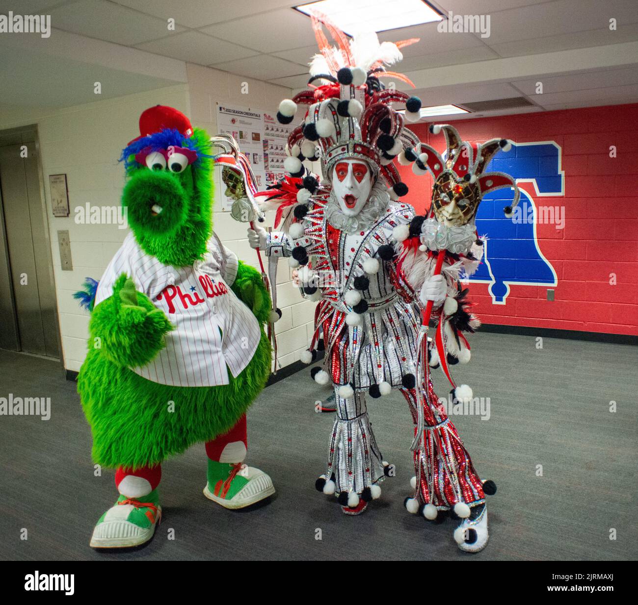 WMMR's Jacky Bam Bam wears his prize winning Mummers costume as he ...