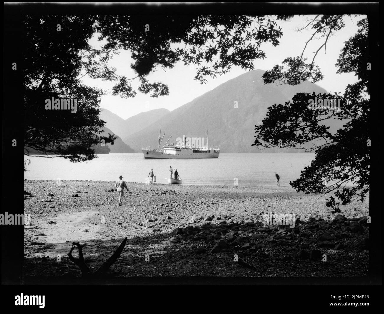 People on a beach, 1934, Southland, maker unknown Stock Photo - Alamy