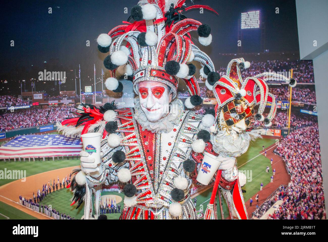 WMMR's Jacky Bam Bam wears his prize winning Mummers costume as he ...