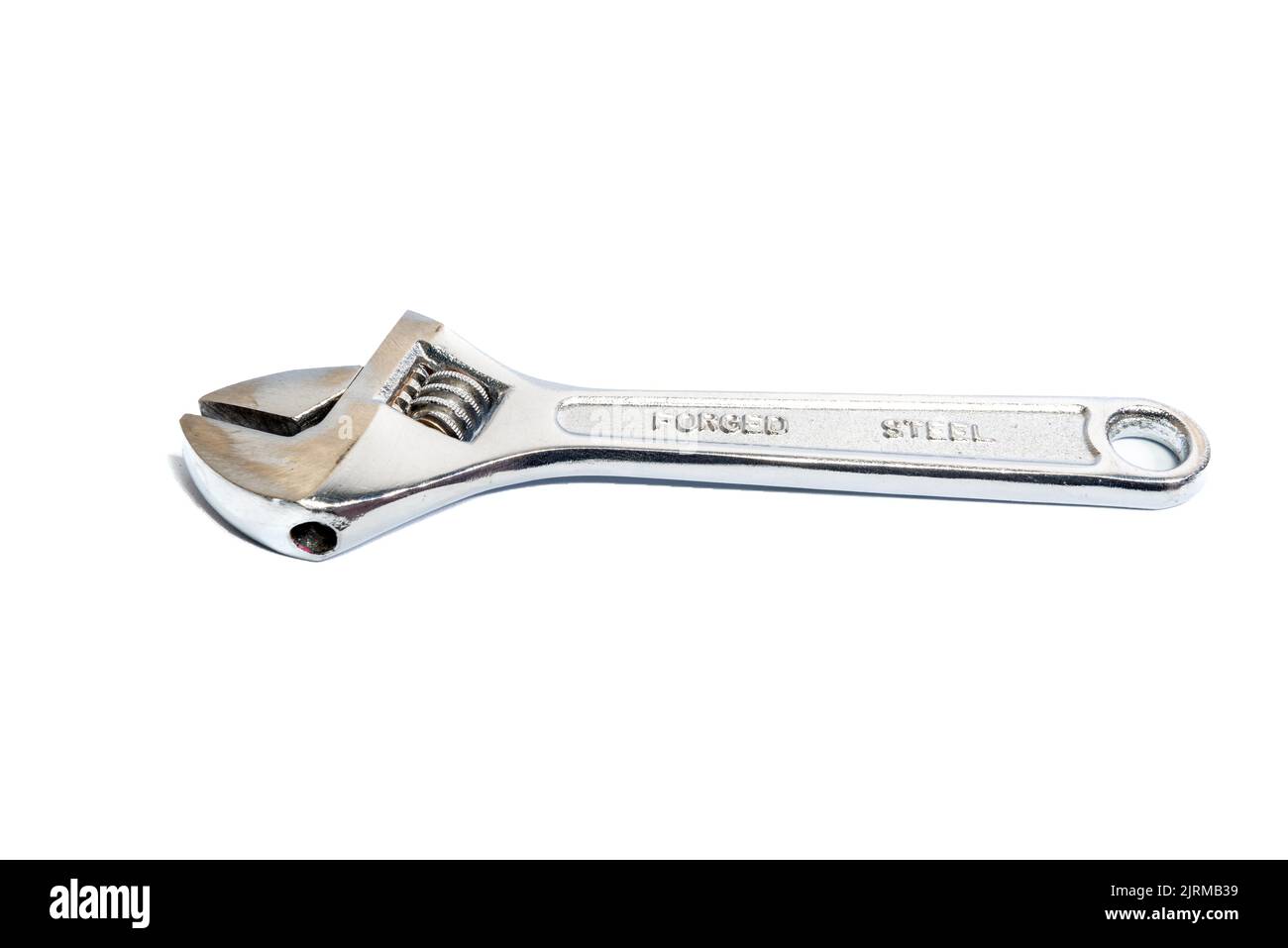 Adjustable wrench isolated in white background. Steel adjustable wrench ...