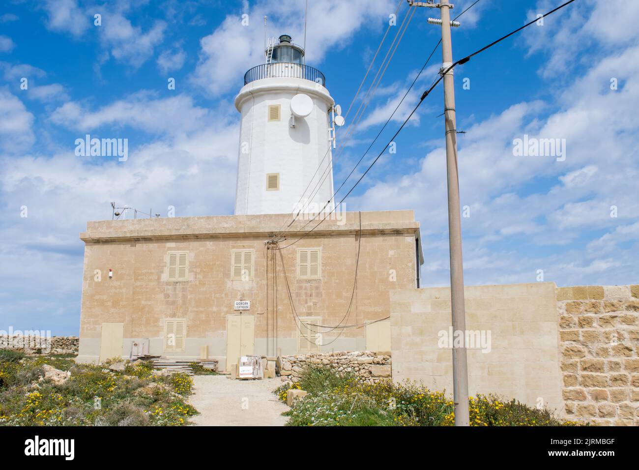 Giordan or Ta' Gurdan Lighthouse, an active lighthouse on a hill near ...