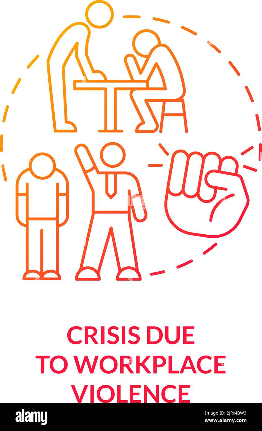 Crisis due to workplace violence red gradient concept icon Stock Vector ...